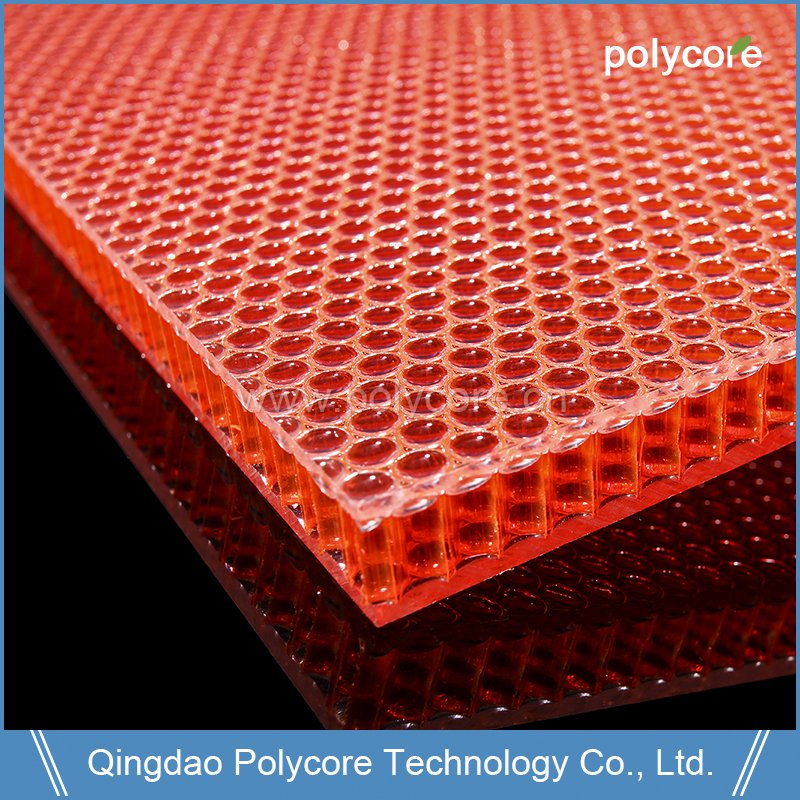 light weight stiffness strength UV-resistant waterproof PC honeycomb sandwich panel launch ...